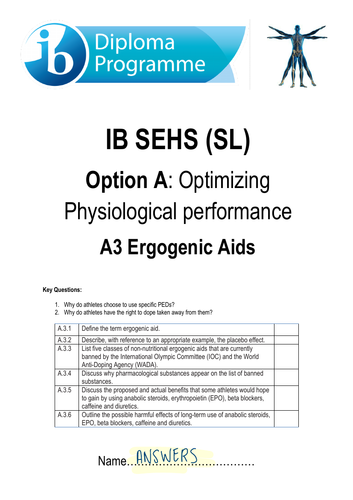 Option A - IB SEHS (SL) | Teaching Resources