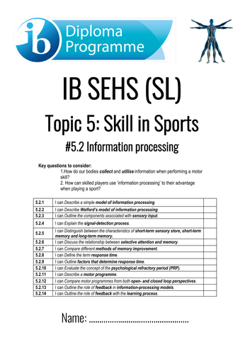 5.2 Information Processing - IB SEHS (SL) | Teaching Resources