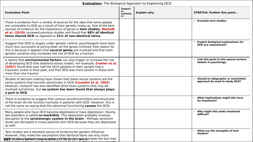 A-Level Psychology - THE BIOLOGICAL APPROACH TO EXPLAINING OCD ...