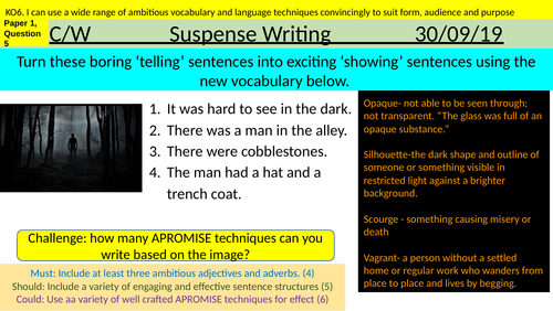 P1,Q5 - Creating Suspense | Teaching Resources