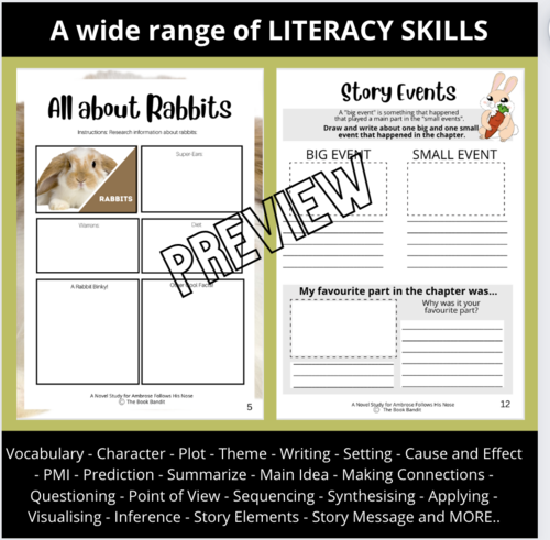 AMBROSE FOLLOWS HIS NOSE Dick King-Smith & Josie Rogers NOVEL STUDY and ...