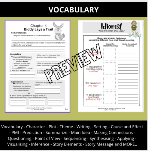 AMBROSE FOLLOWS HIS NOSE Dick King-Smith & Josie Rogers NOVEL STUDY and ...