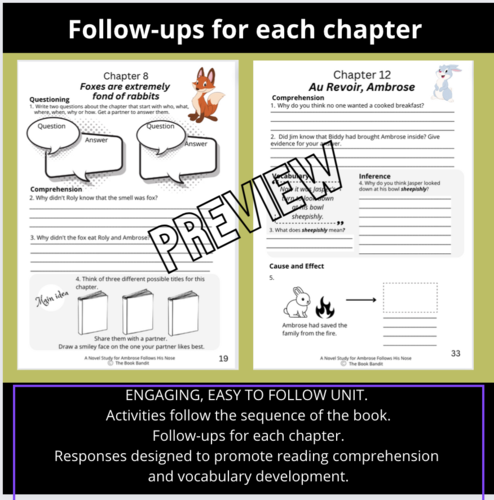 AMBROSE FOLLOWS HIS NOSE Dick King-Smith & Josie Rogers NOVEL STUDY and ...