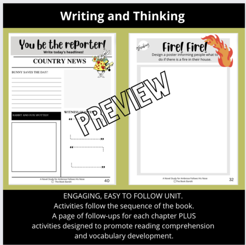 AMBROSE FOLLOWS HIS NOSE Dick King-Smith & Josie Rogers NOVEL STUDY and ...