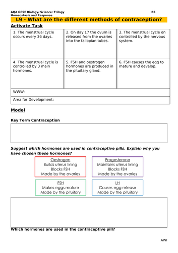 B5 Homeostasis and Response - AQA GCSE Combined Science (9-1) NEW v2.0 ...