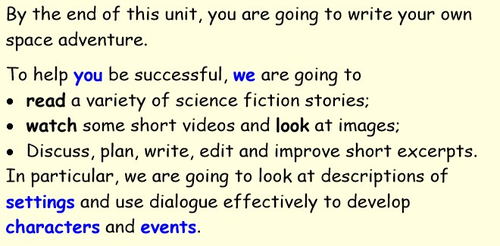 Space Adventure Stories - Week 1 of 4, Reading and Writing Y5/6 ...