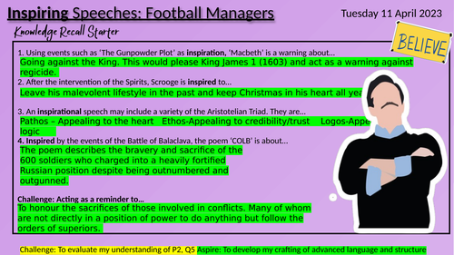 Language Paper 2: Ted Lasso and Football Managers | Teaching Resources