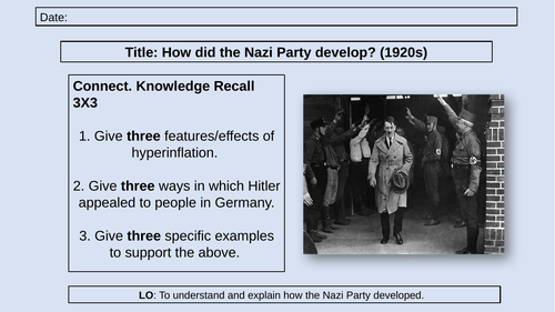Edexcel GCSE History Weimar and Nazi Germany Topic 2 Rise of Hitler and ...