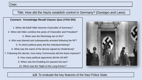 FULL SOW LESSONS AND ASSESSMENTS Edexcel GCSE History Weimar and Nazi ...