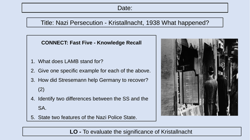 FULL SOW & LESSONS FOR Edexcel GCSE History Weimar & Nazi Germany Topic ...