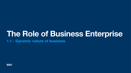 Edexcel GCSE Business Topic 1.1.3- Business Enterprise | Teaching Resources