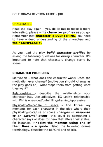 Eduqas GCSE Drama: Revision Tasks - DNA (C3) | Teaching Resources