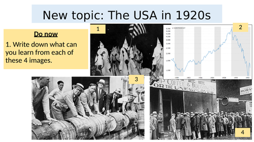 USA in 1920s - Economic Boom - KS3 History lesson | Teaching Resources