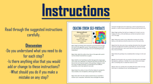 Picasso Cubism Self-Portraits Project - Lessons 5 and 6! | Teaching ...