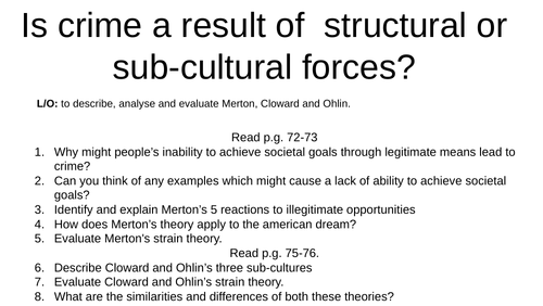 Complete AQA A Level Sociology Crime and Deviance Unit | Teaching Resources