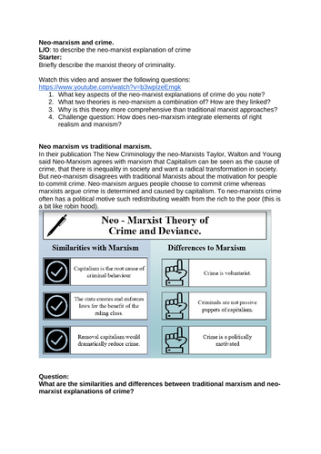 Complete AQA A Level Sociology Crime and Deviance Unit | Teaching Resources
