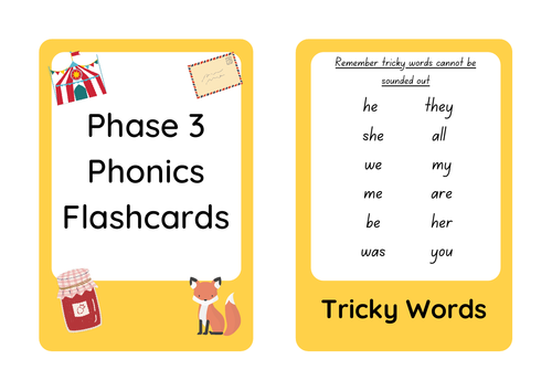 Phase 3 Phonics flashcards | Teaching Resources