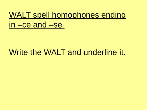 Spell homophones ending in -ce and -se | Teaching Resources