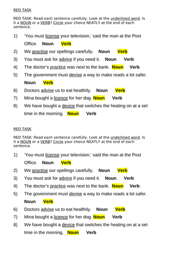 Spell homophones ending in -ce and -se | Teaching Resources