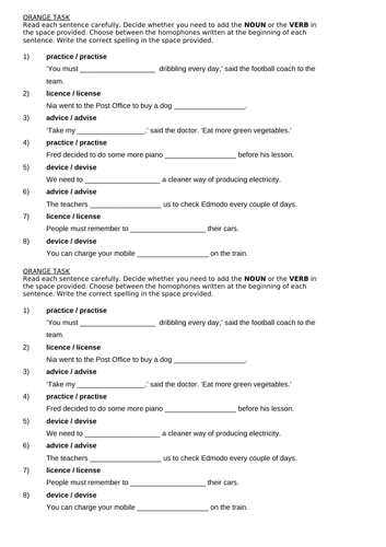 Spell homophones ending in -ce and -se | Teaching Resources