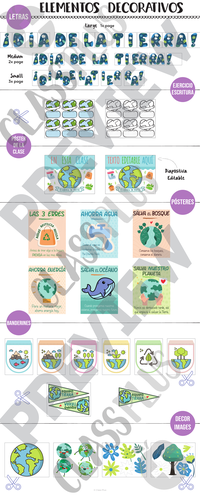 Día de la Tierra Carteles Banderines Manualidad y Decoración para ...