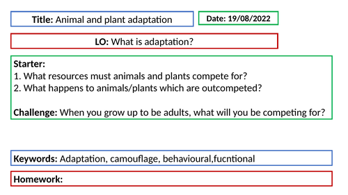 Igcse Biology B18 Variation And Selection Complete Cambridge Teaching Resources