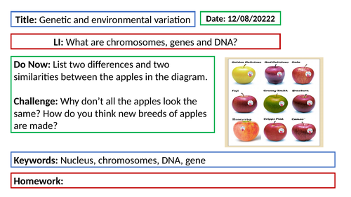 Igcse Biology B18 Variation And Selection Complete Cambridge Teaching Resources