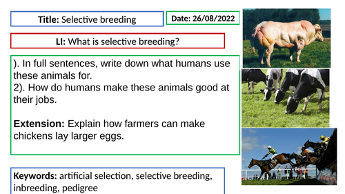 iGCSE Biology: B18 Variation and Selection Complete(Cambridge ...