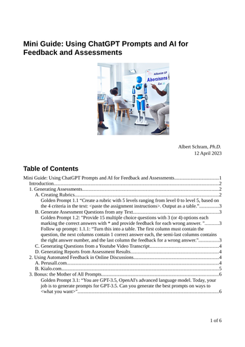 Mini Guide: Using ChatGPT Prompts and AI for Feedback and Assessments ...