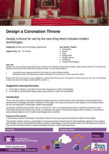 Design a Coronation throne | Teaching Resources