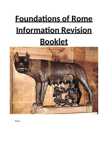Foundations of Rome Revision Booklet - GCSE Ancient History | Teaching ...
