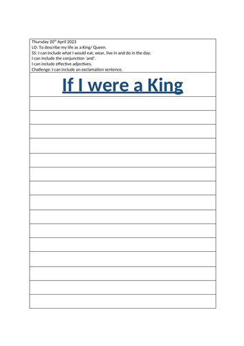 King Charles III Coronation - If I were a King/ Queen for a day ...