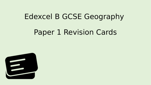 Edexcel B GCSE Geography Paper 1 Revision Pack (With Case Studies ...