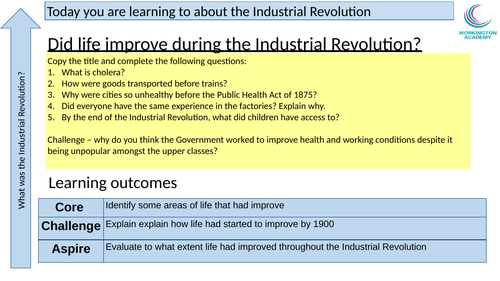 KS3 Industrial Revolution Lesson on changes | Teaching Resources