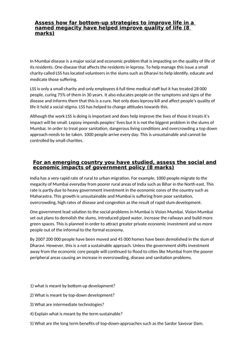 Edexcel B GCSE Geography Paper 1 Revision -Case Study Summaries and ...