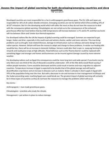 Edexcel B GCSE Geography Paper 1 Revision -Case Study Summaries and ...