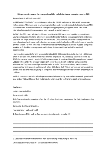 Edexcel B GCSE Geography Paper 1 Revision -Case Study Summaries and ...