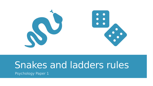 Snakes and Ladders - Psychology A level Paper 1 Revision | Teaching ...