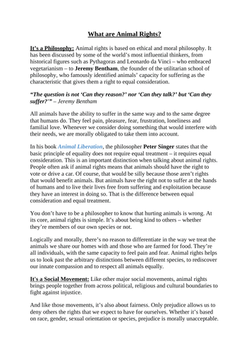 Religion and Animal Rights | Teaching Resources