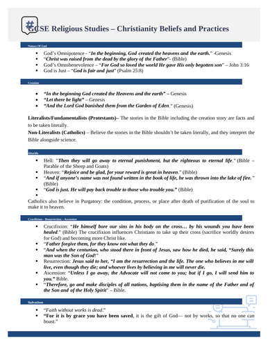 AQA GCSE Christianity Scripture Bank | Teaching Resources
