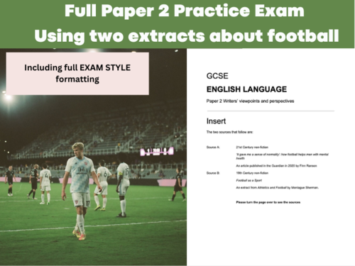 Paper 2 Practice Exam -- Football | Teaching Resources