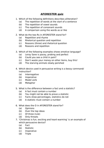 Rhetorical Devices Treasure Hunt - PPT, Quiz and Worksheet | Teaching ...