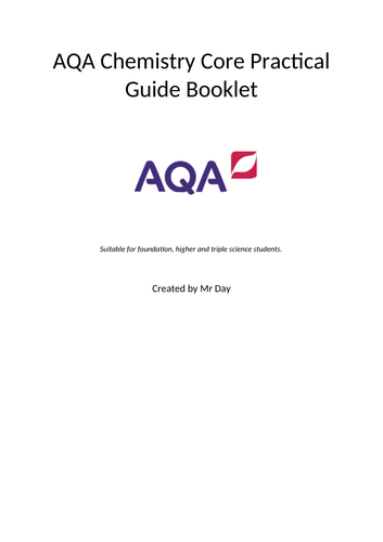 AQA GCSE Chemistry Core Practical Workbook | Teaching Resources AQA GCSE Chemistry Core Practical Workbook | Teaching Resources