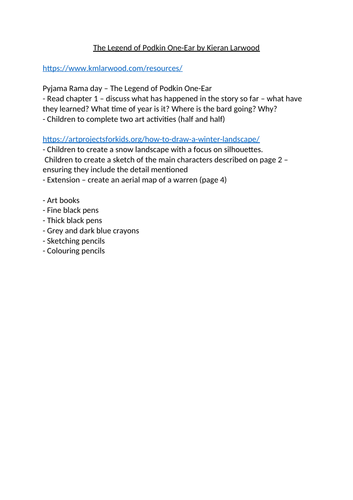 The Legend of Podkin One Ear WBD/Pajamarama Day ideas | Teaching Resources