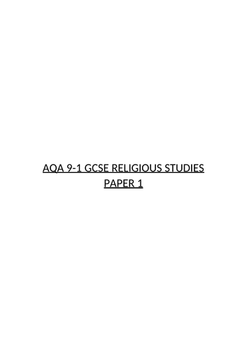 AQA GCSE RELIGIOUS STUDIES: PAPER 1 (CHRISTIANITY + ISLAM) | Teaching ...