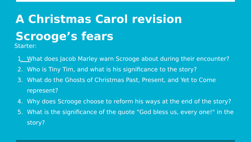 ACC revision - Scrooge's fears | Teaching Resources