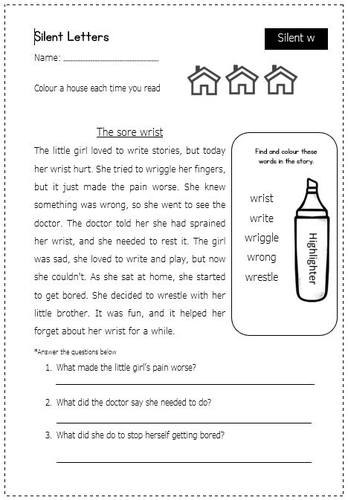 English Phonics-Silent Letters Reading Comprehension Pack | Teaching ...