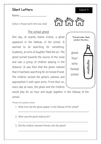 English Phonics-Silent Letters Reading Comprehension Pack | Teaching ...