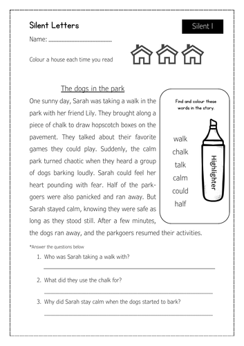 English Phonics-Silent Letters Reading Comprehension Pack | Teaching ...