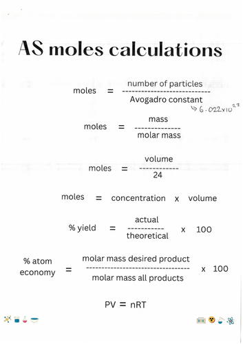 AS Chemistry revision overview workbook | Teaching Resources